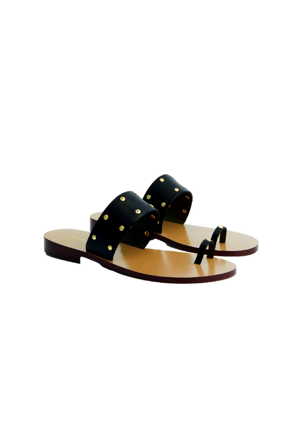 MARIA LUCA Black Imma Capri Sandals - J. Cathell