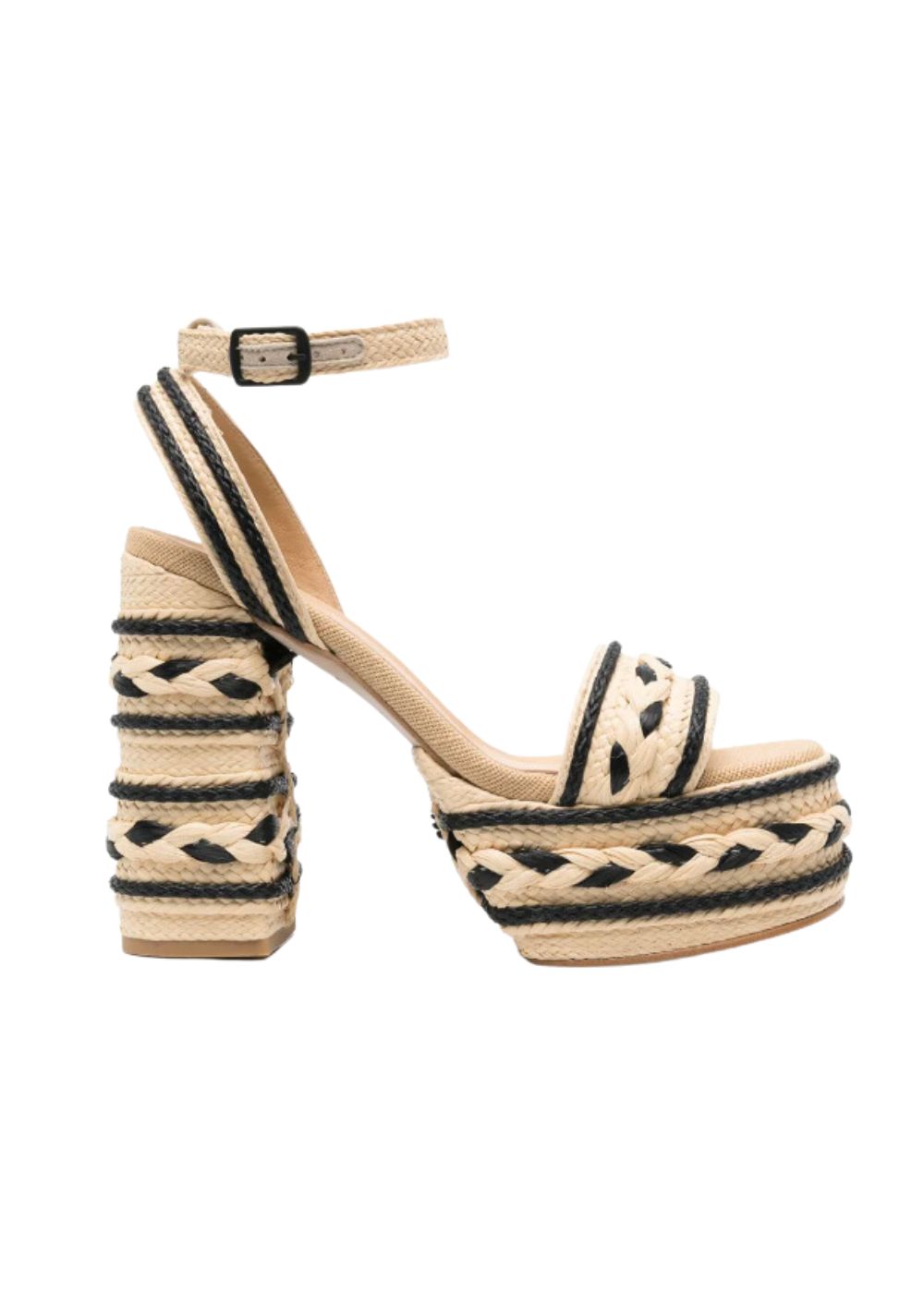 Castaner Flas Bicolor Raffia Platform Sandals - J. Cathell