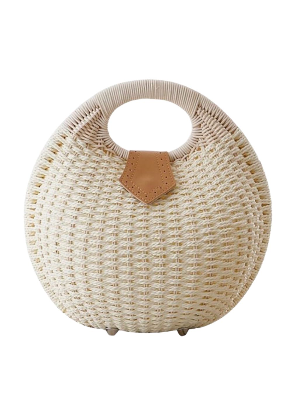 Woven straw clutch mini rattan shell shaped tote handbag fashion summer ...