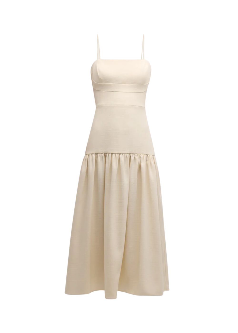 Alexis ivy strappy tiered squareneck midi dress,ivory - J. Cathell