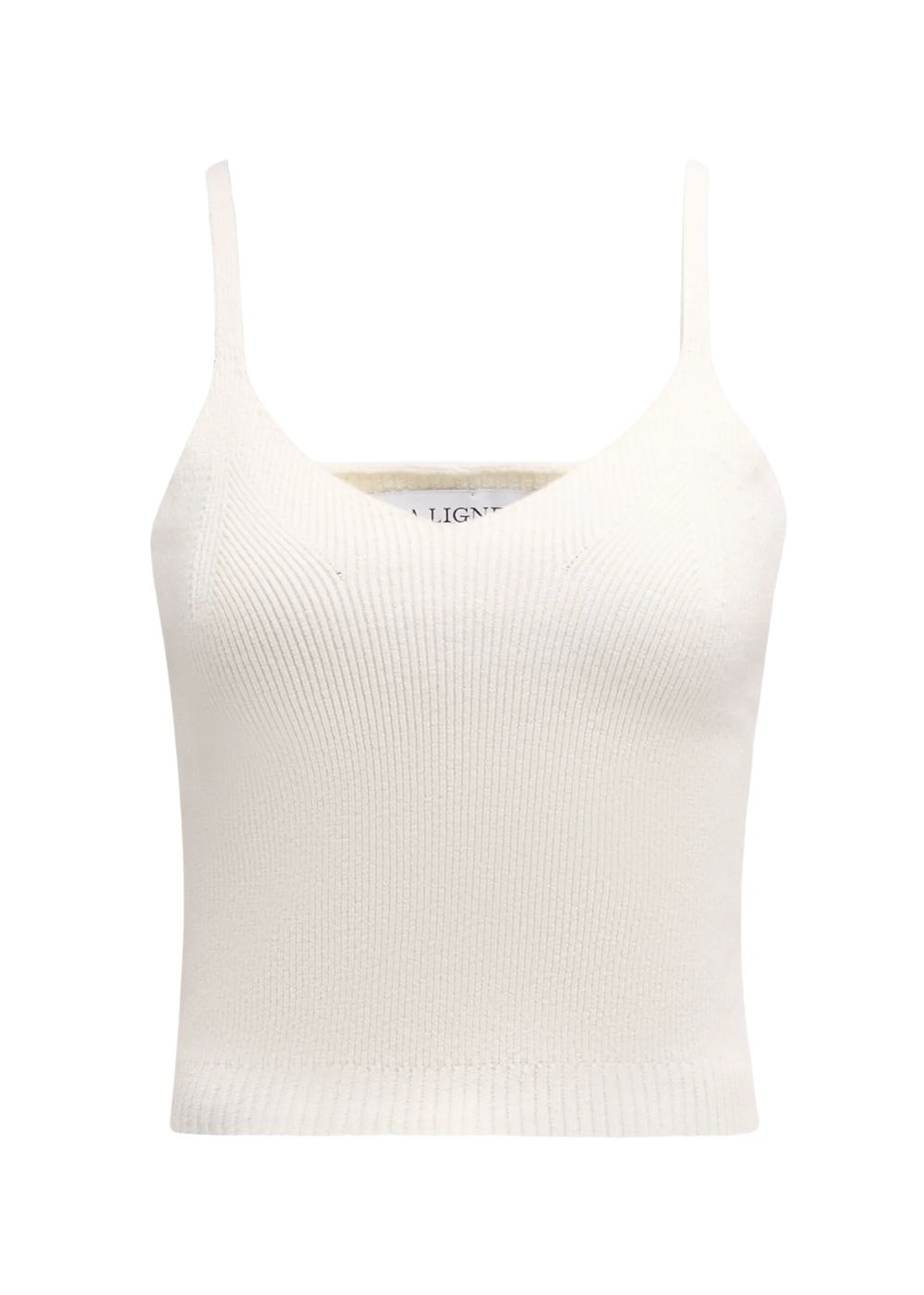 La Ligne Directional Rib Tank,cream - J. Cathell
