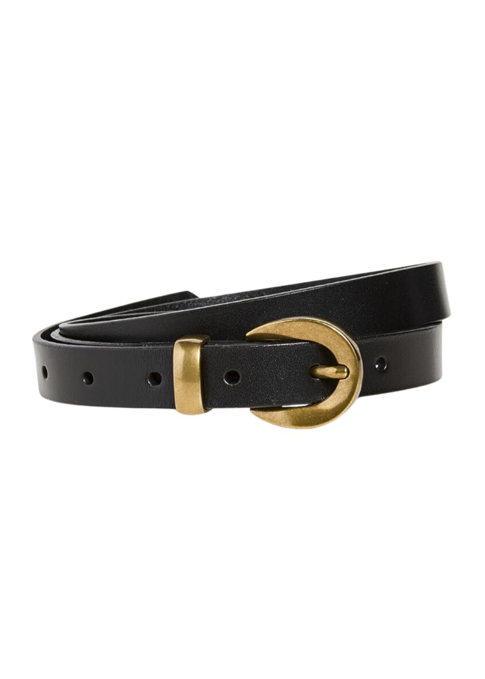 madewell,Chunky Buckle Skinny Leather Belt,black - J. Cathell