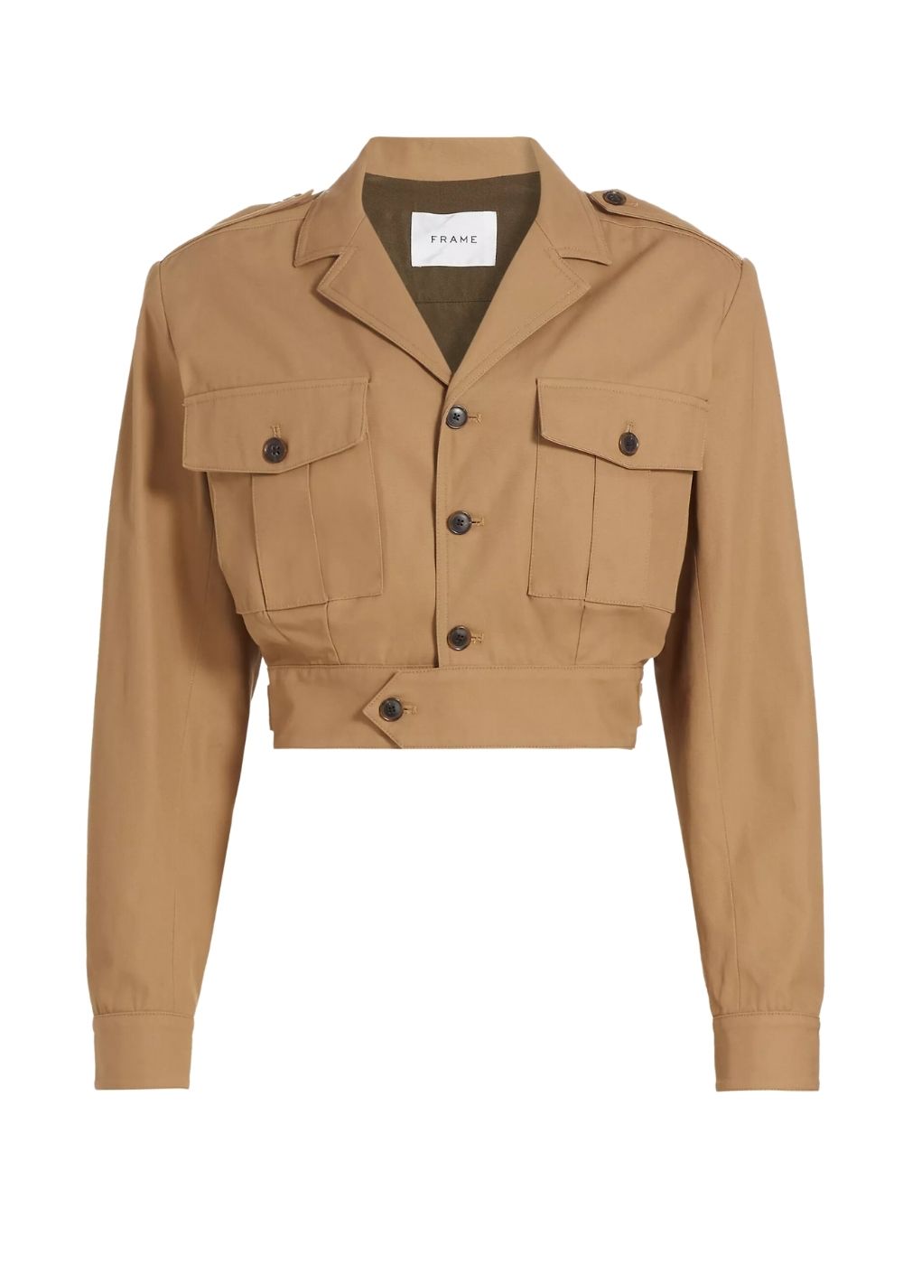 FRAME Cropped Cargo Jacket ,khaki tan - J. Cathell