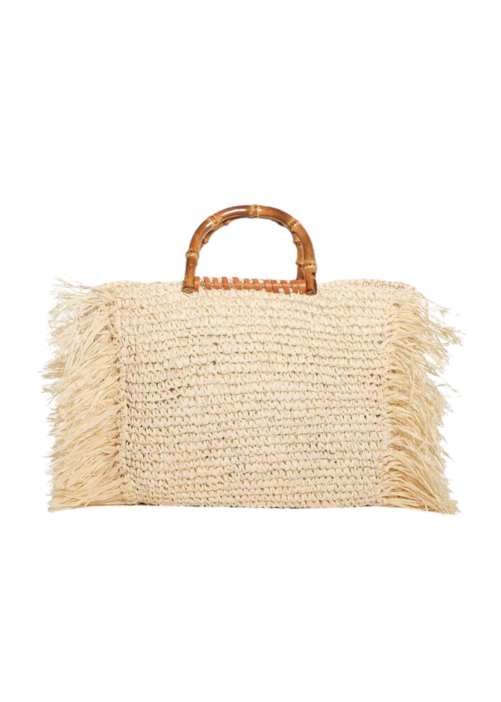 Large Maris Fringed Basket Tote( LUSANA ,natural) - J. Cathell
