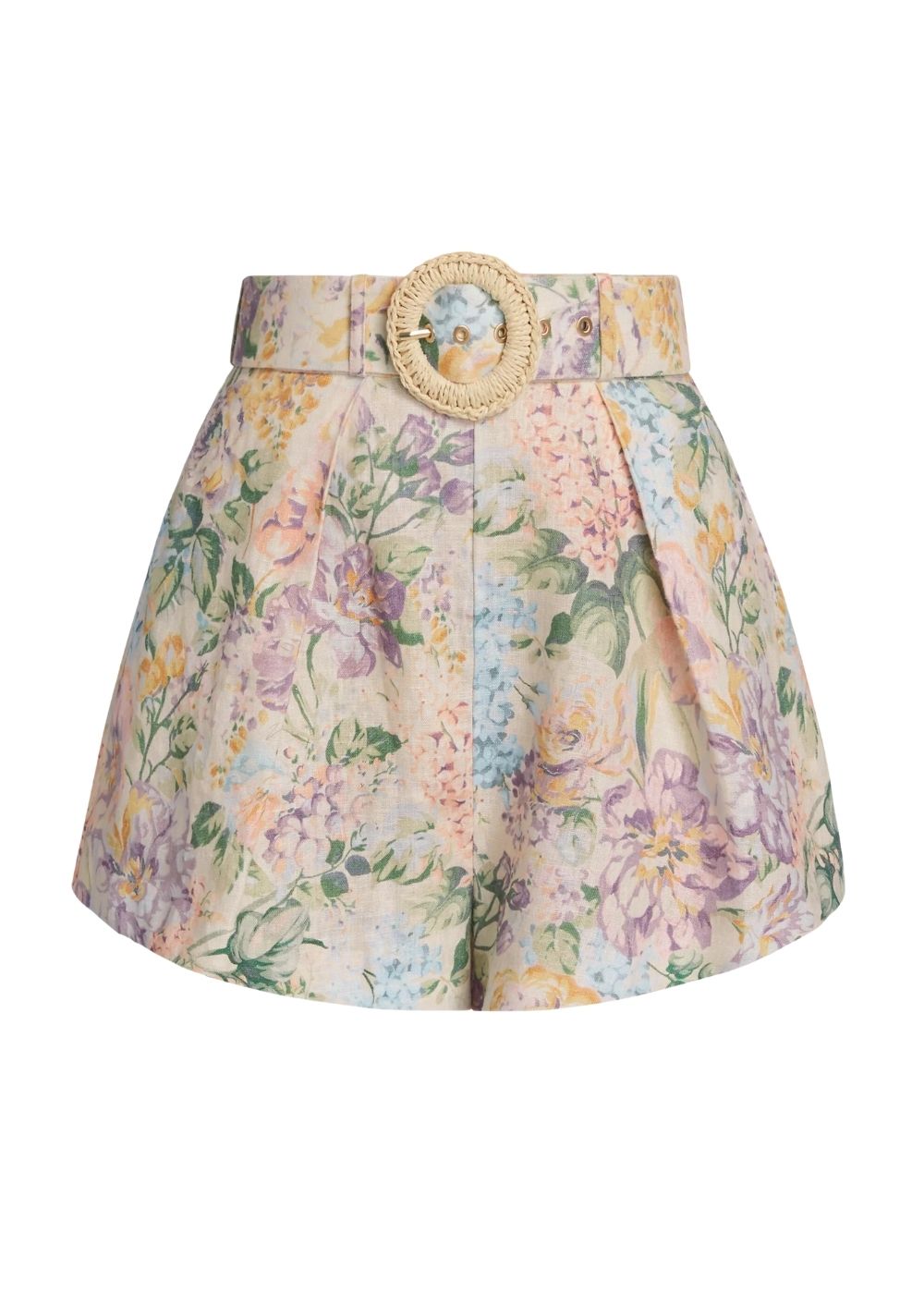 Halliday Tuck Shorts(zimmermann,Multi Watercolour Floral) - J. Cathell