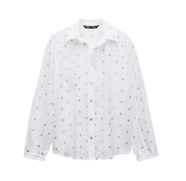 DOTTED METALLIC THREAD SHIRT - J. Cathell