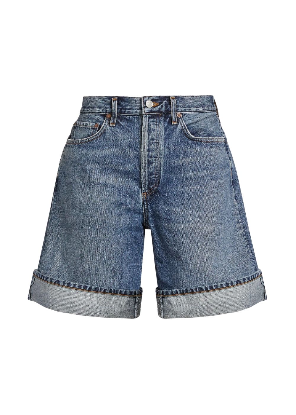Dame High-Rise Cuffed Denim Shorts(agolde,control) - J. Cathell