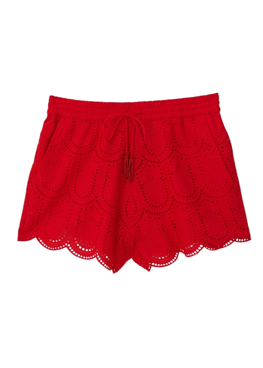 Red Pineapple Eyelet Shorts(farm rio,red) - J. Cathell