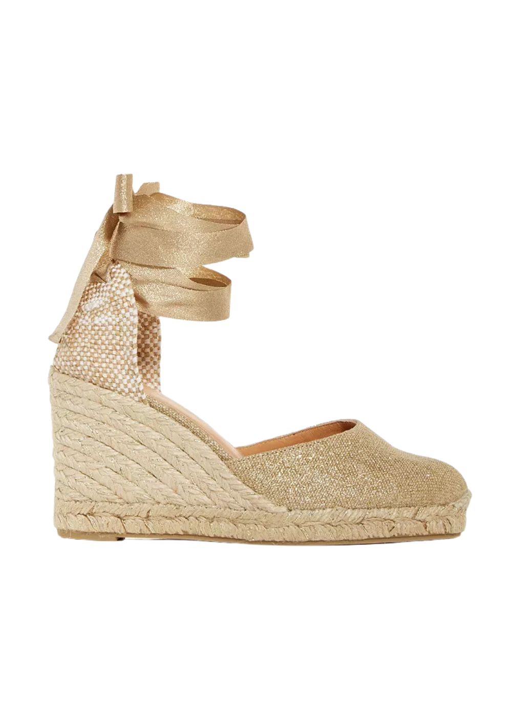 castaner,Carina Ankle Tie Espadrille Wedge Sandals,Oro Claro - J. Cathell