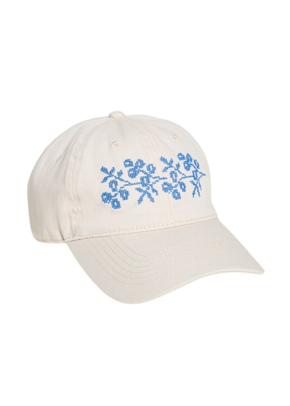 Loeffler Randall, Embroidered Cap,Natural/Blue - J. Cathell