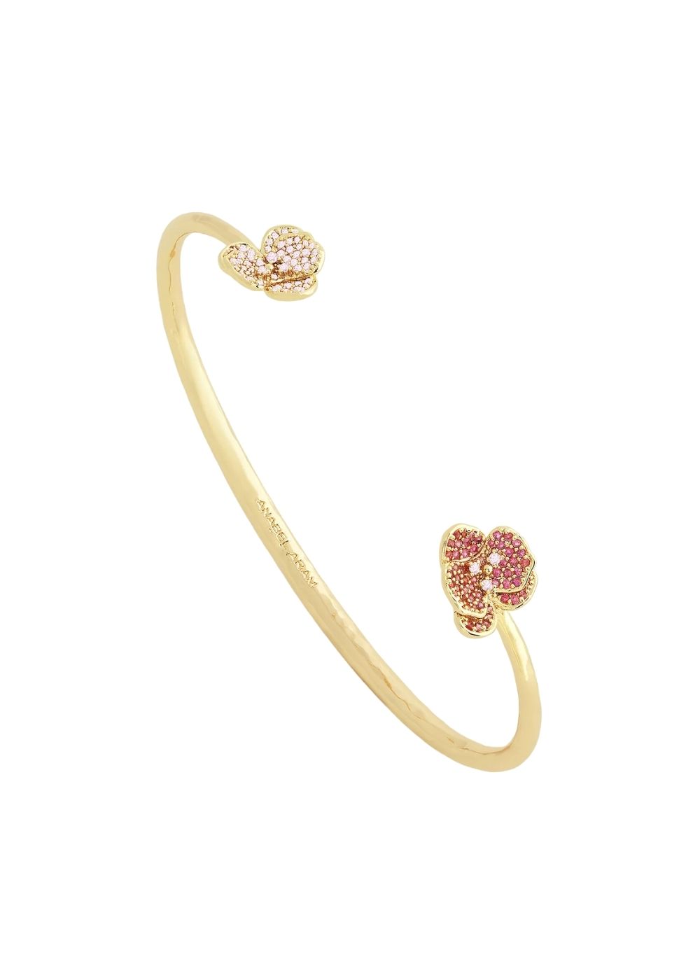 Orchid 18K-Gold-Plated & Cubic Zirconia Bangle(Anabel Aram,gold) - J ...