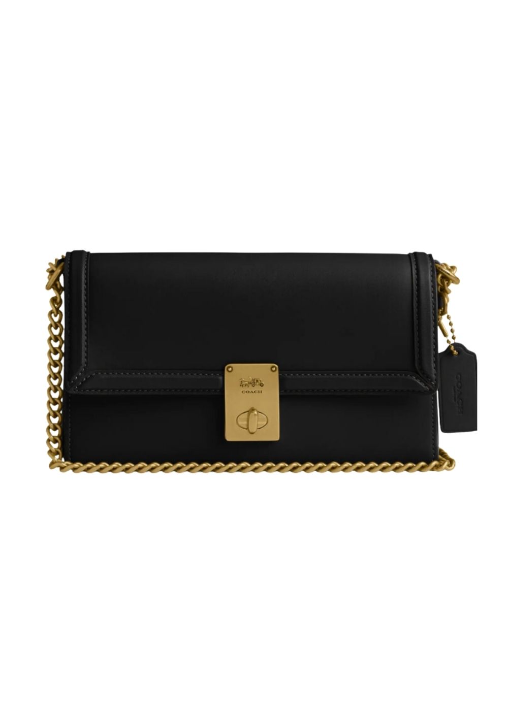 Hutton Box Leather Shoulder Bag(coach,B4/ Black) - J. Cathell