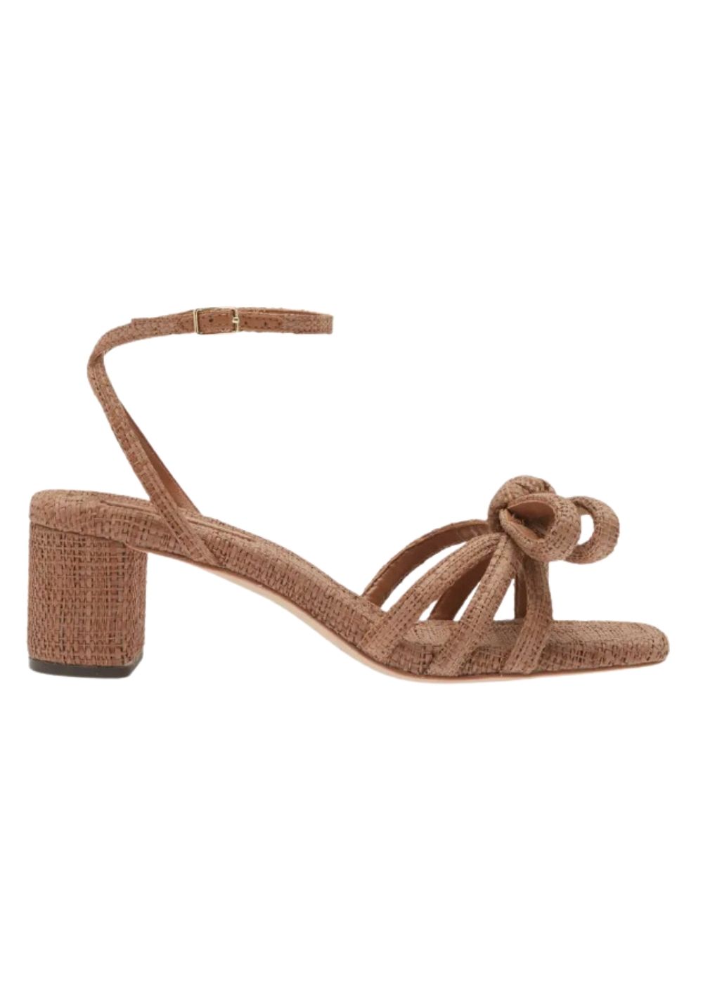Loeffler Randall,Mikel Bow Ankle Strap Raffia Sandal,brown - J. Cathell