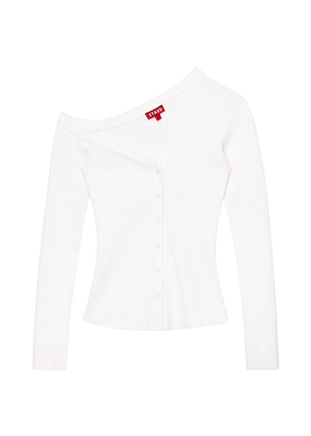 staud,Craftsman Asymmetric Sweater,ivory - J. Cathell