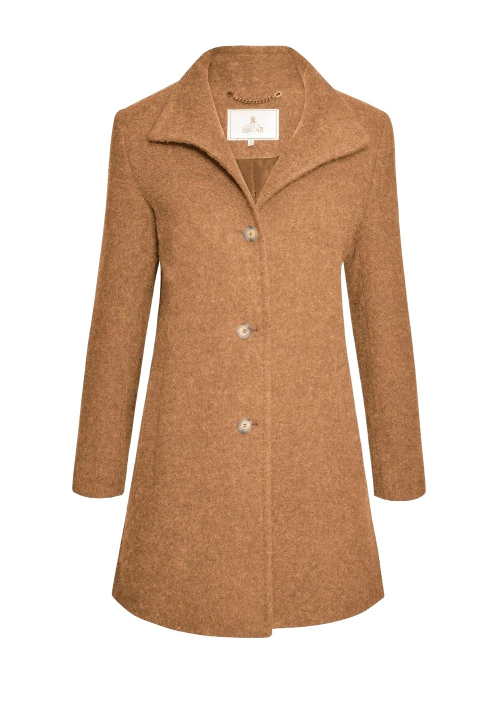 houseofbruar,Ladies Tweed Funnel Coat,Wigeon Beige - J. Cathell