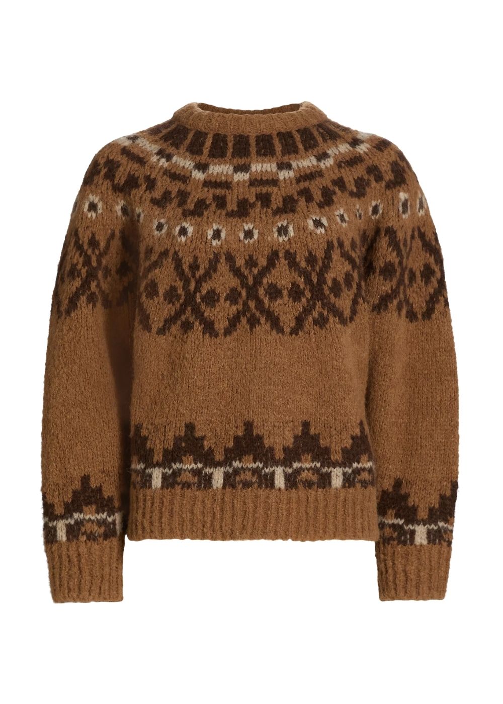 Frame, Fair Isle Alpaca Sweater, Camel Multi - J. Cathell