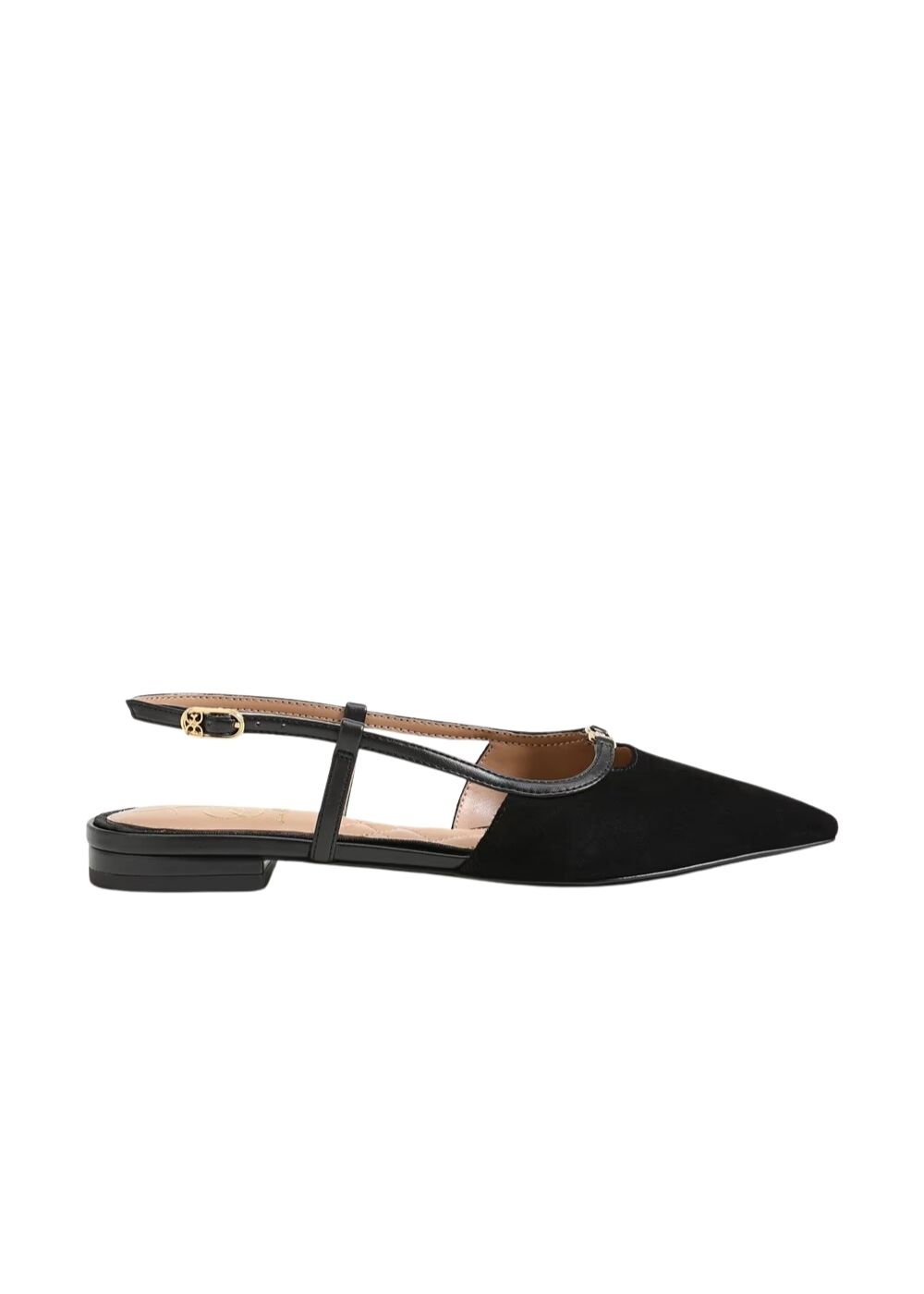 sam edelman,Cohen Slingback Pointy Toe Flat,black suede - J. Cathell
