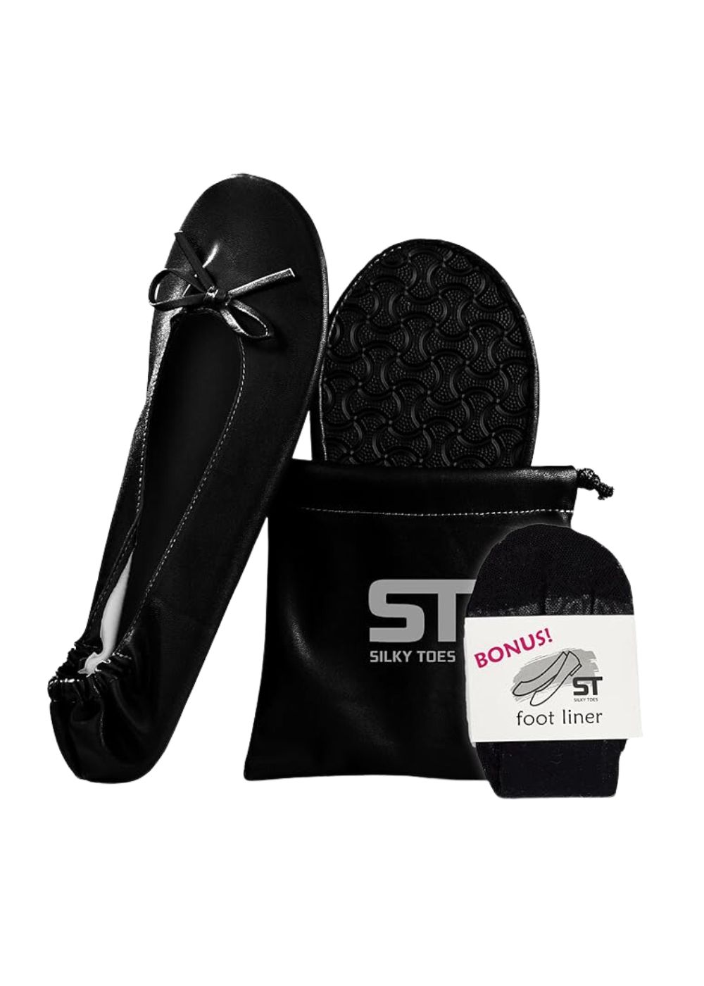 Silky Toes Store, Women’s Foldable Portable Travel Ballet Flat Roll Up ...