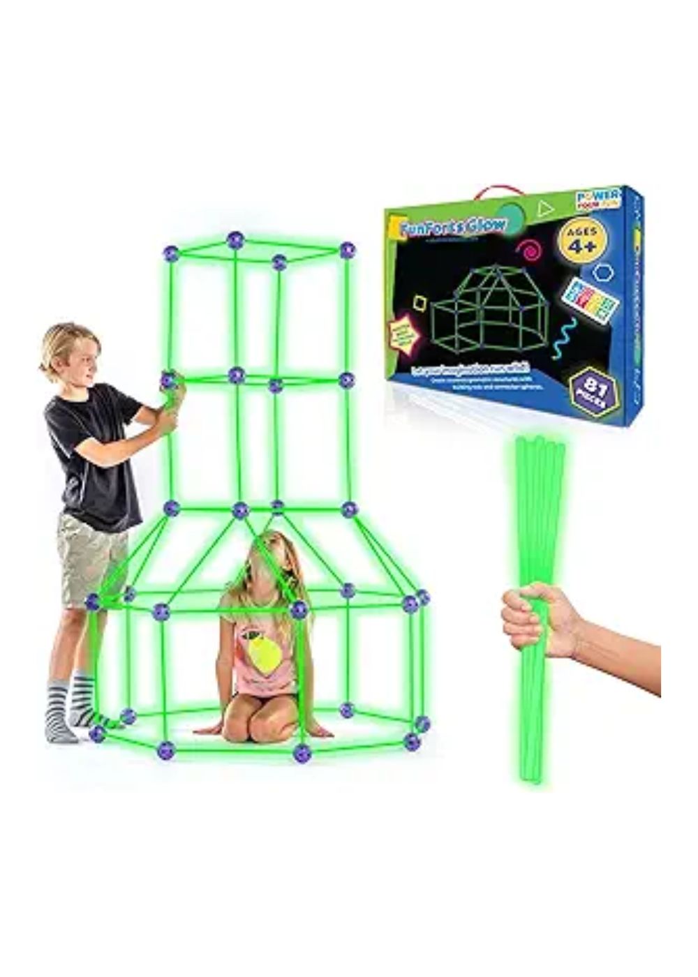 amazon,Fun Forts Glow Fort Building Kit for Kids - J. Cathell
