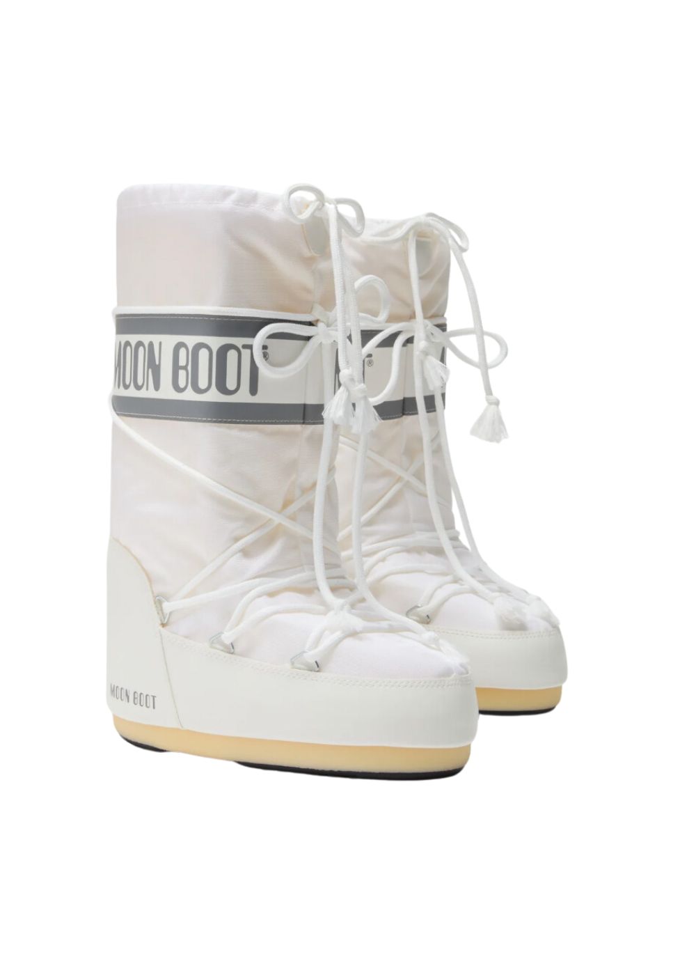 Moon Boot, White Icon Nylon Boots, white - J. Cathell