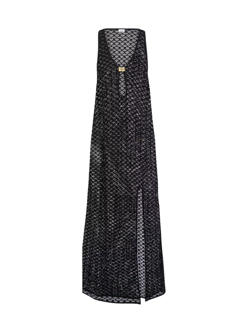 Ganni,Keyhole mesh beach cover-up,black - J. Cathell