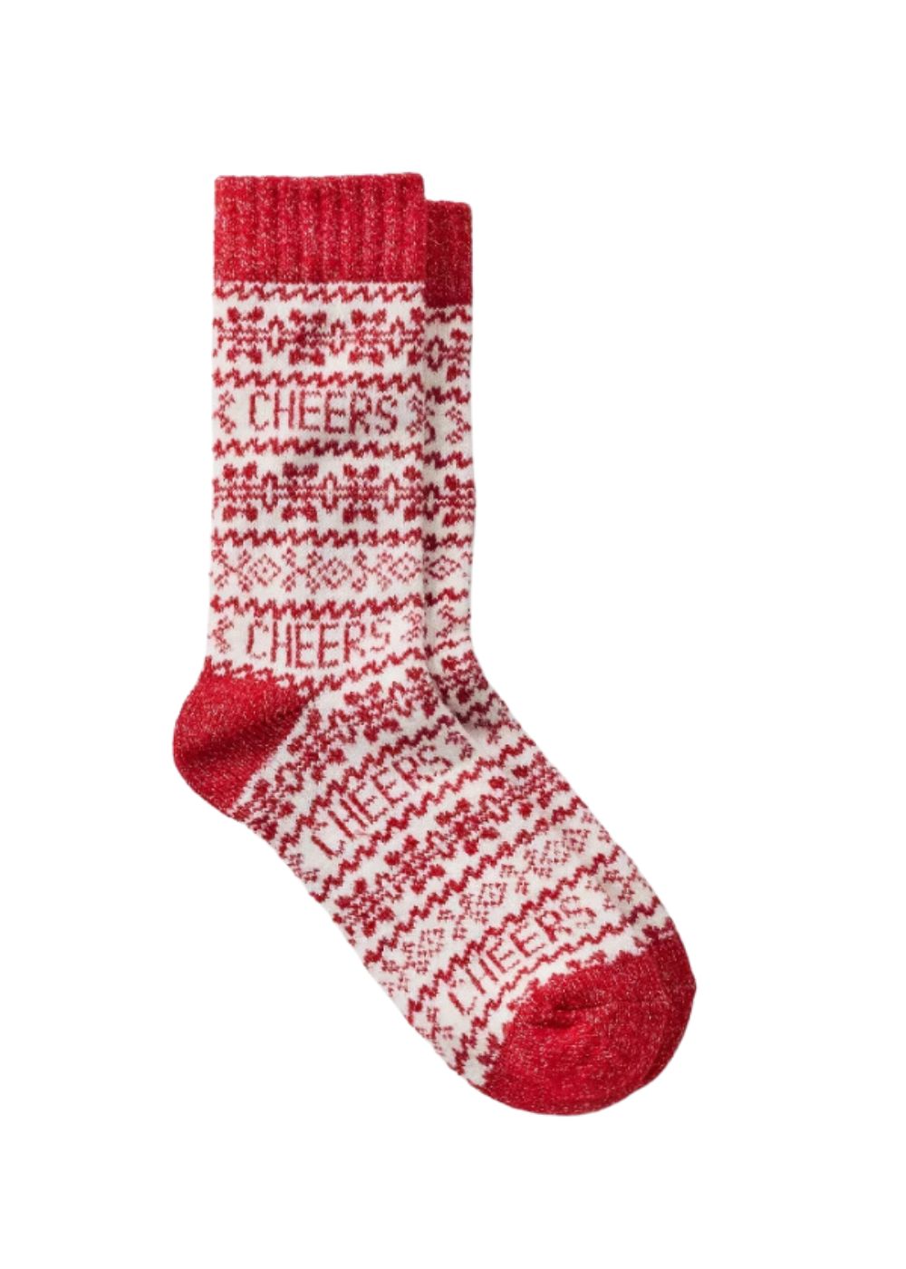 target, Women’s Cozy Knit Fair socks, Red/Ivory - J. Cathell