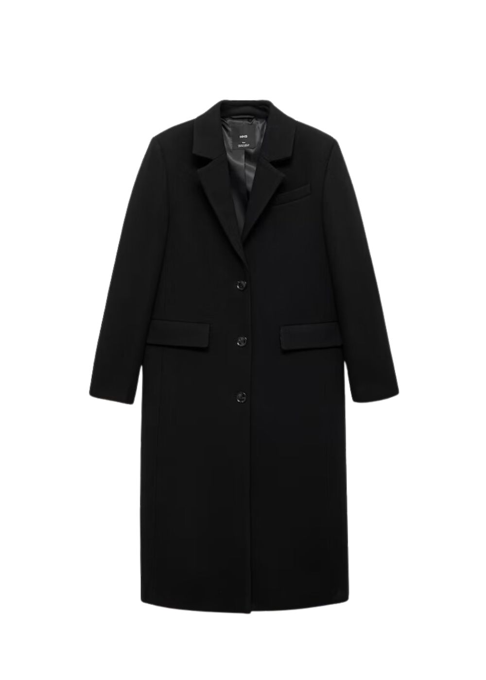 mango,Long structured wool coat,black - J. Cathell