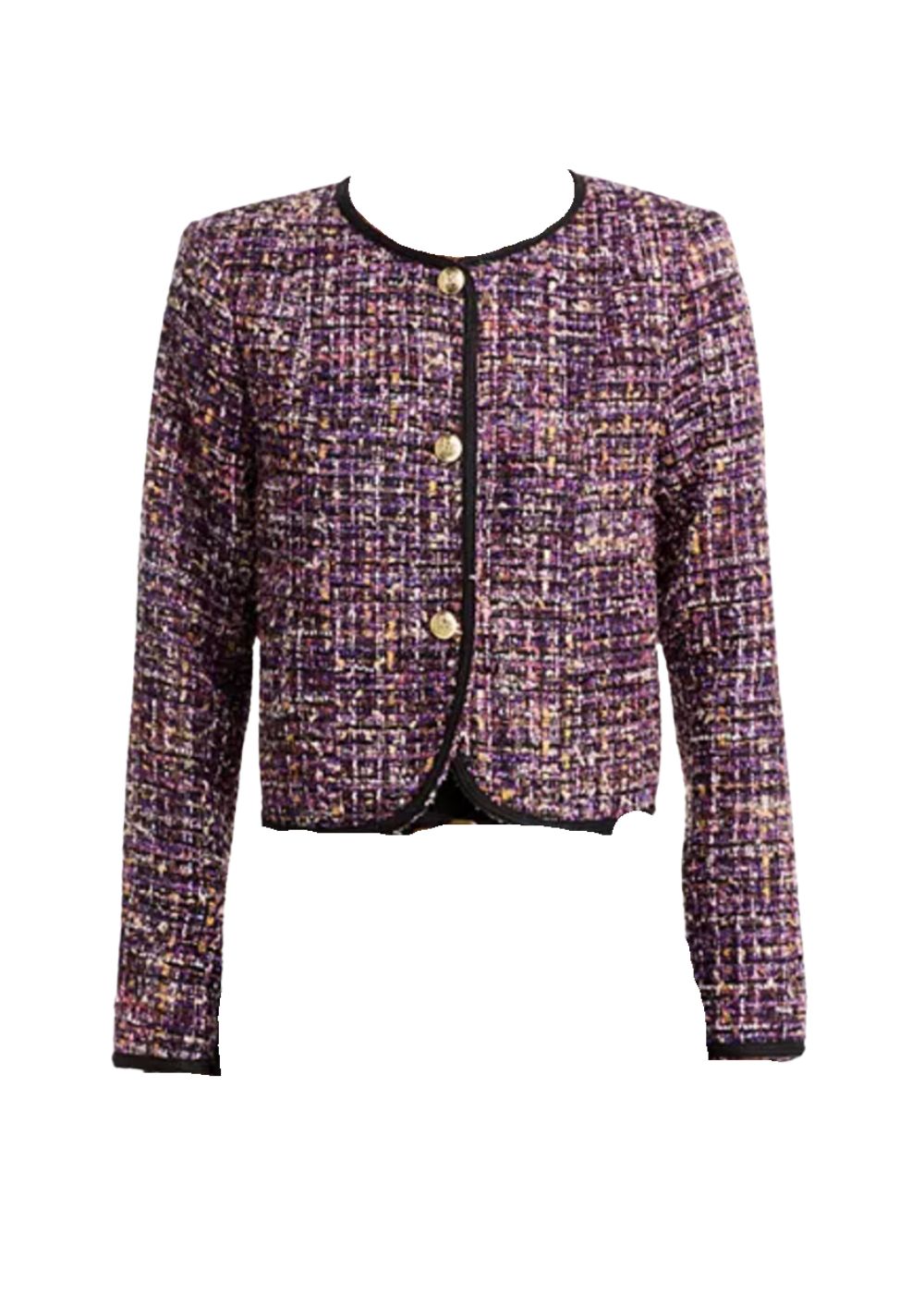 AQUA, Tweed Jacket, purple/multi - J. Cathell