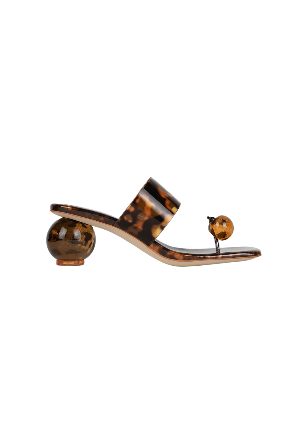 Jeffrey Campbell,Latus Sphere Heel Slide Sandals,Tortoise - J. Cathell