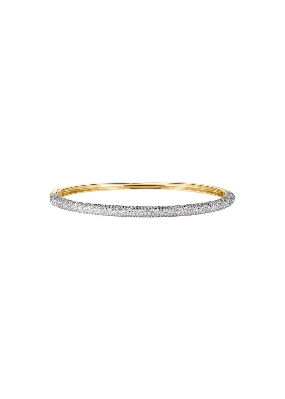 ringconcierge,Pavé Diamond Stackable Gold Cloud Bangle,14k yellow gold ...