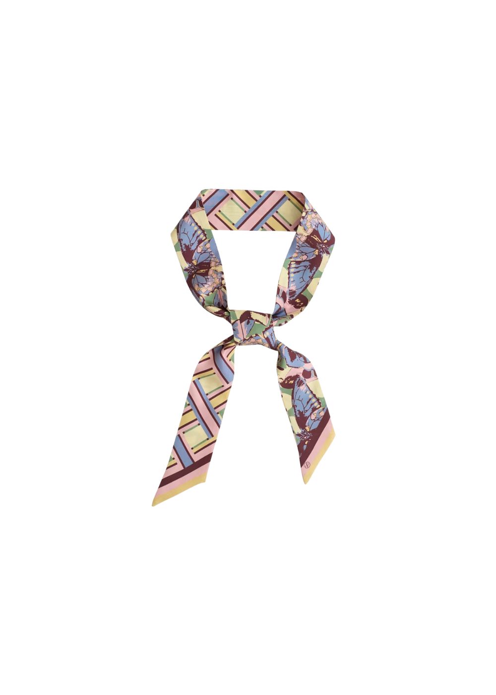 Lost Pattern NYC x Leatherology ,Silk Twilly Scarf -,Pastel - J. Cathell