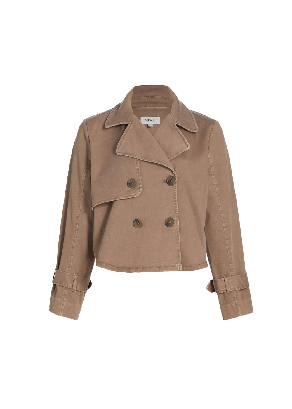 Splendid,Portia Double-Breasted Crop Jacket,Macchiato - J. Cathell