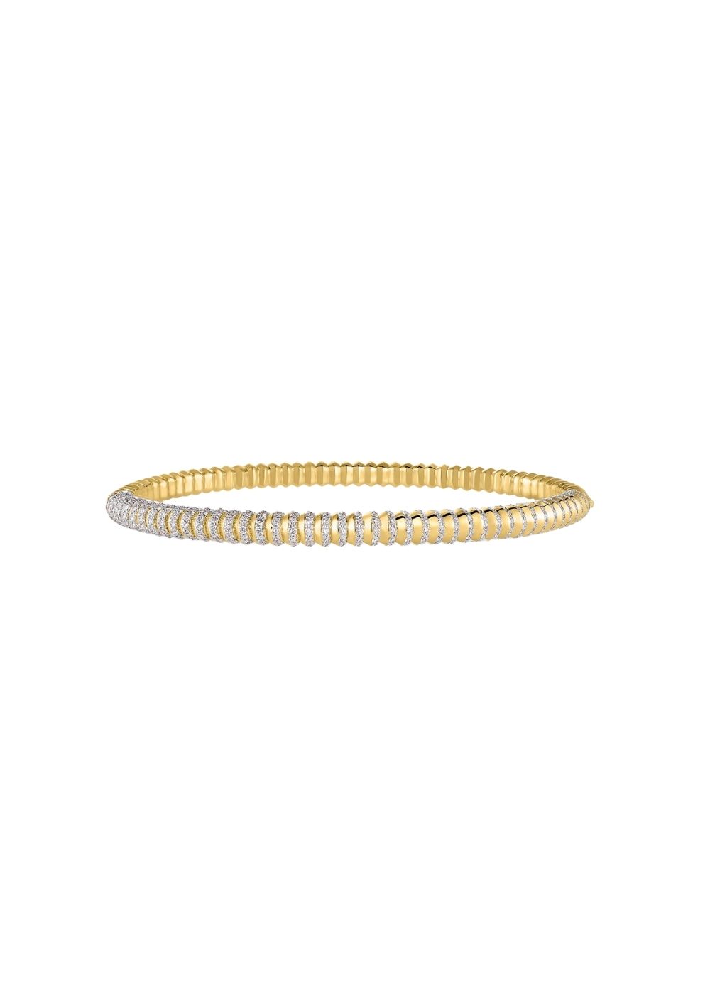 ringconcierge,Pavé Diamond Gold Cloud Coil Bangle,14k Yellow Gold - J ...