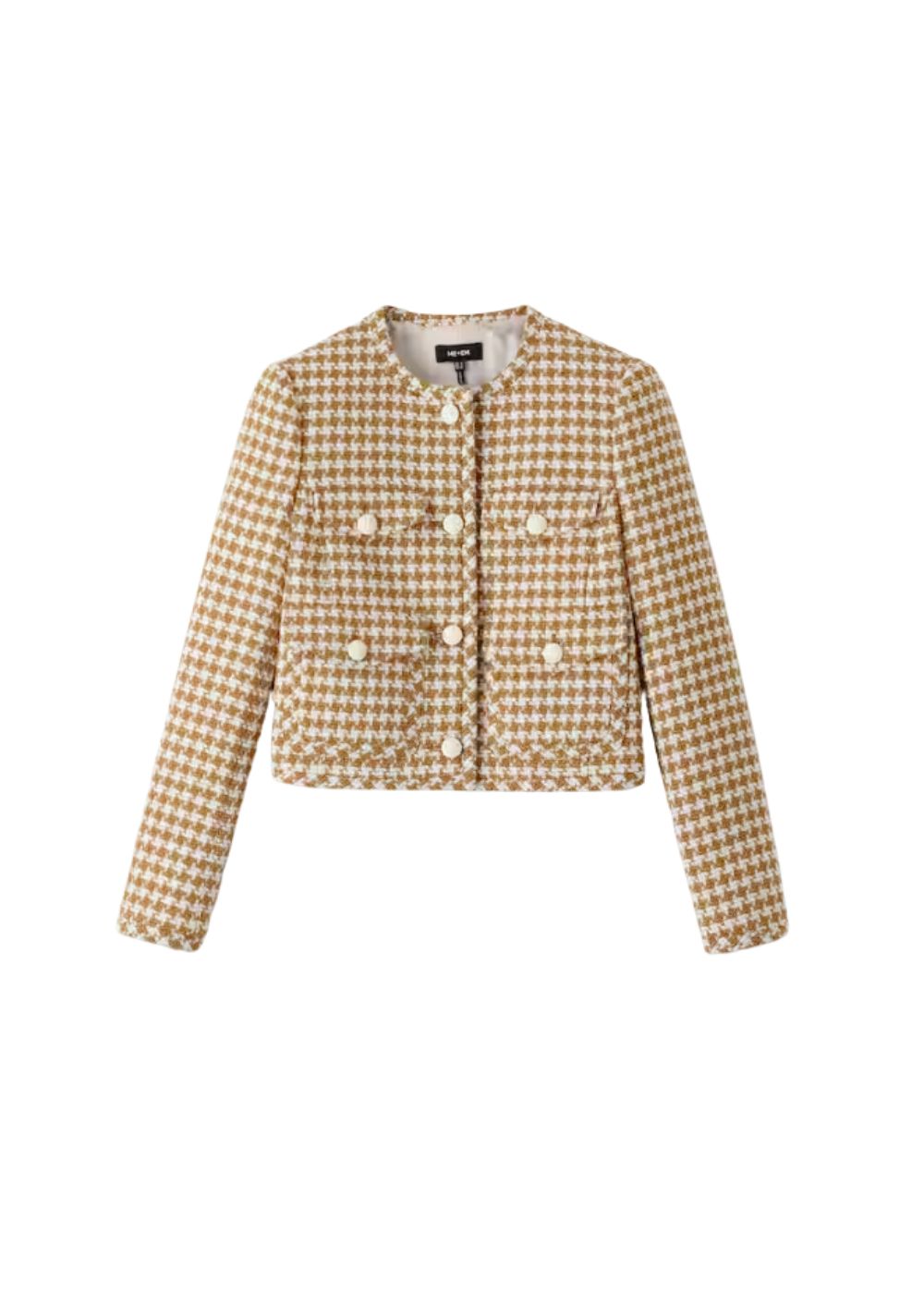 me+em, Houndstooth Box Jacket,Ochre - J. Cathell