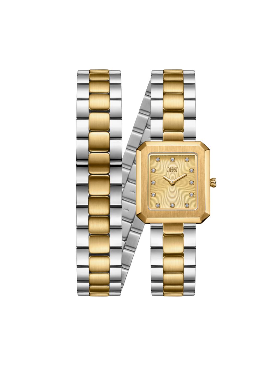 jbw,Arc Lab-Created Diamond Double Wrap Bracelet Watch, 23mm,two tone ...