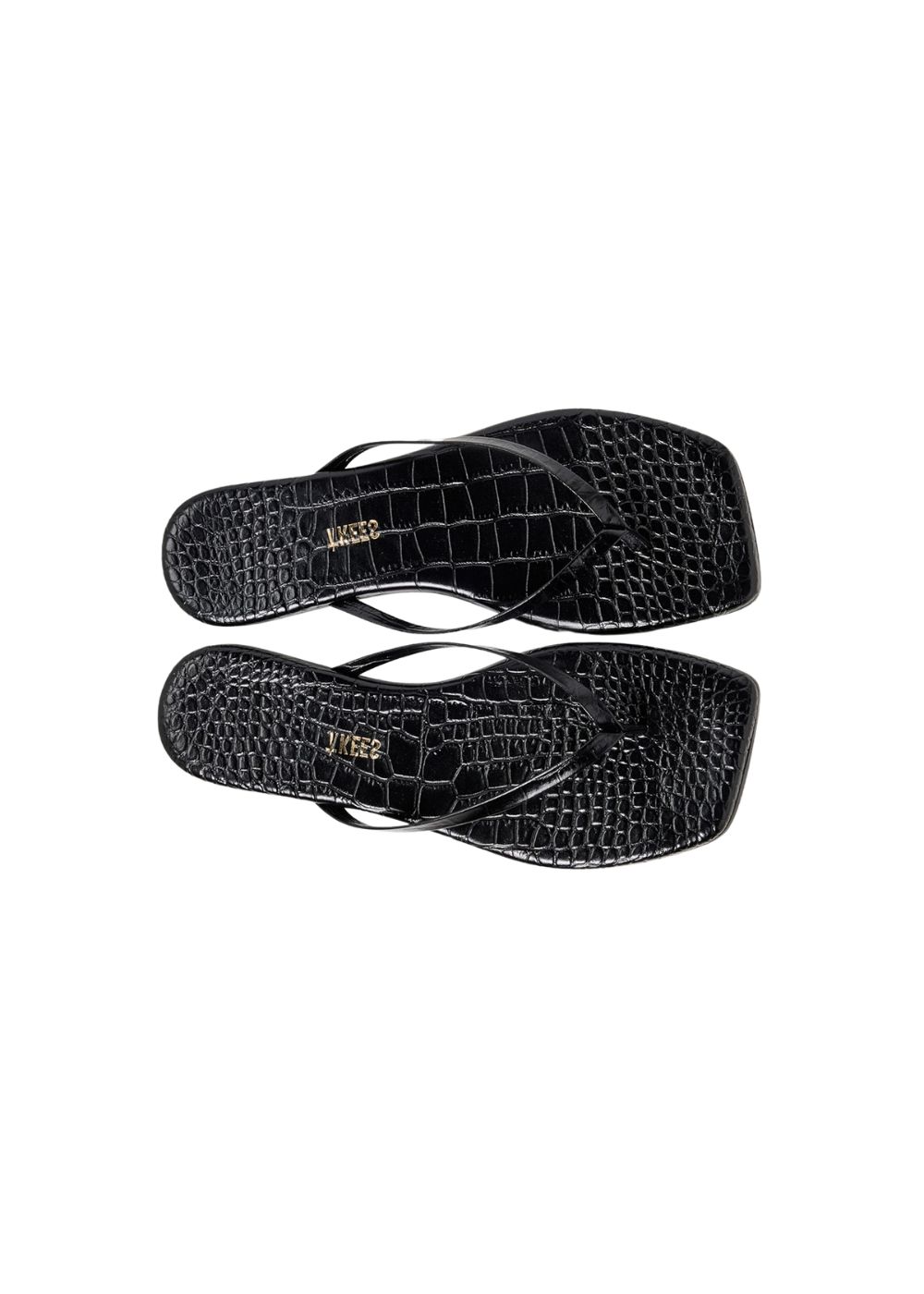 TKEES Square Toe Lily Flip Flops,Sable Croc - J. Cathell