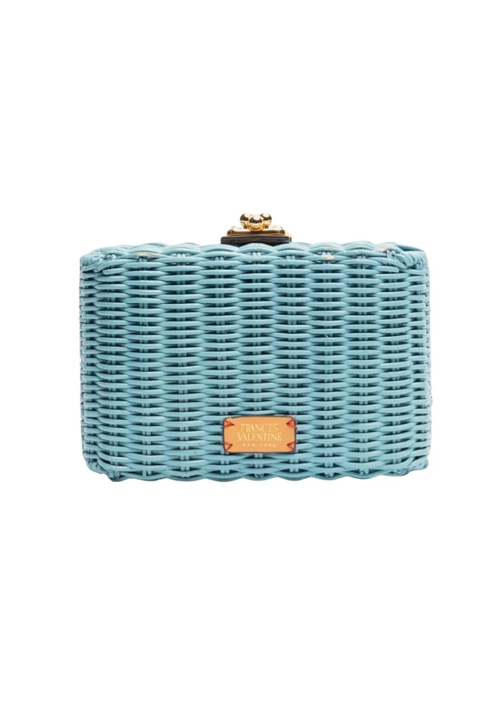 Frances Valentine, Paige Wicker Box Clutch, light blue - J. Cathell