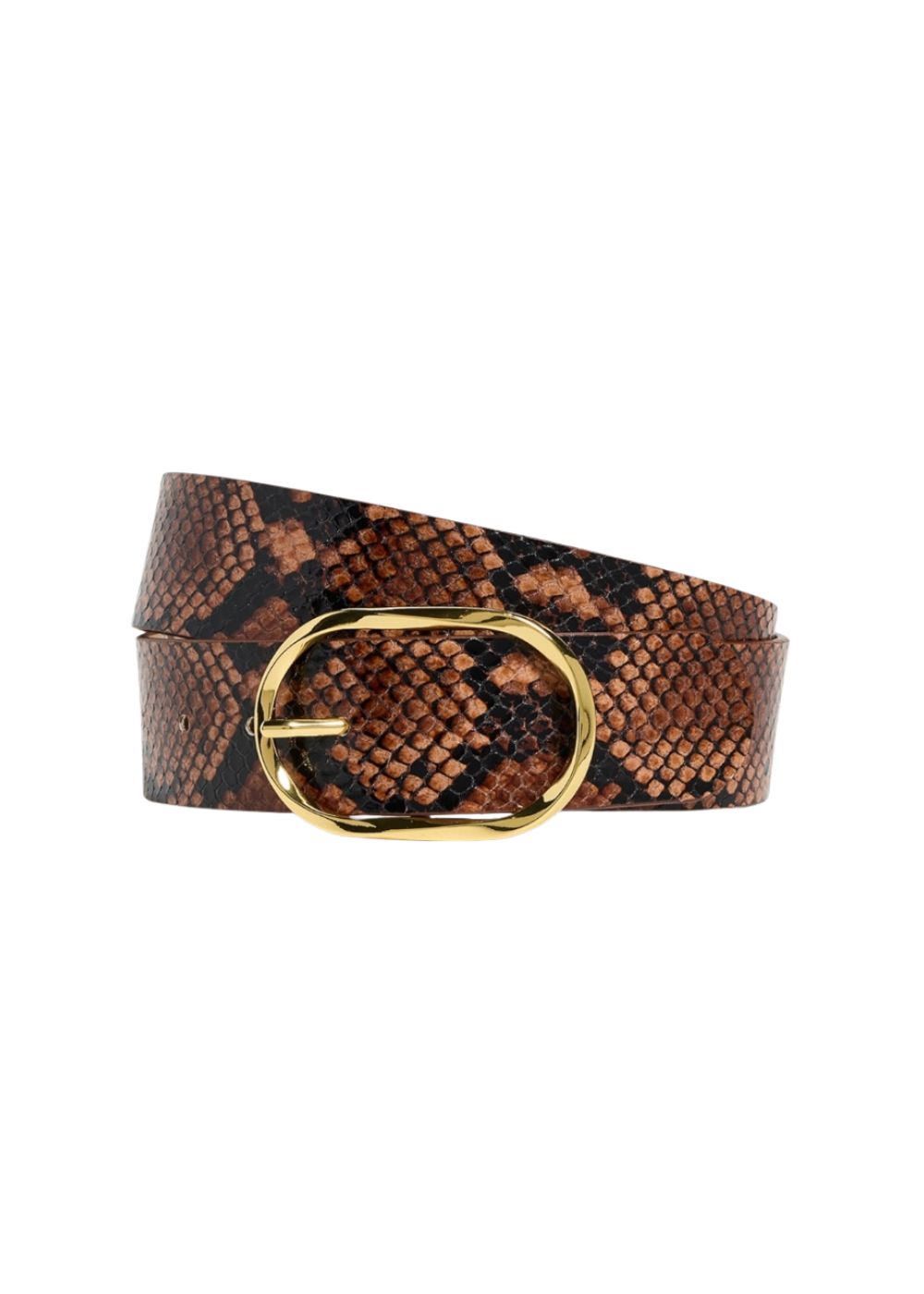 B-Low The Belt, Kyra Python Belt, Cognac/Gold - J. Cathell