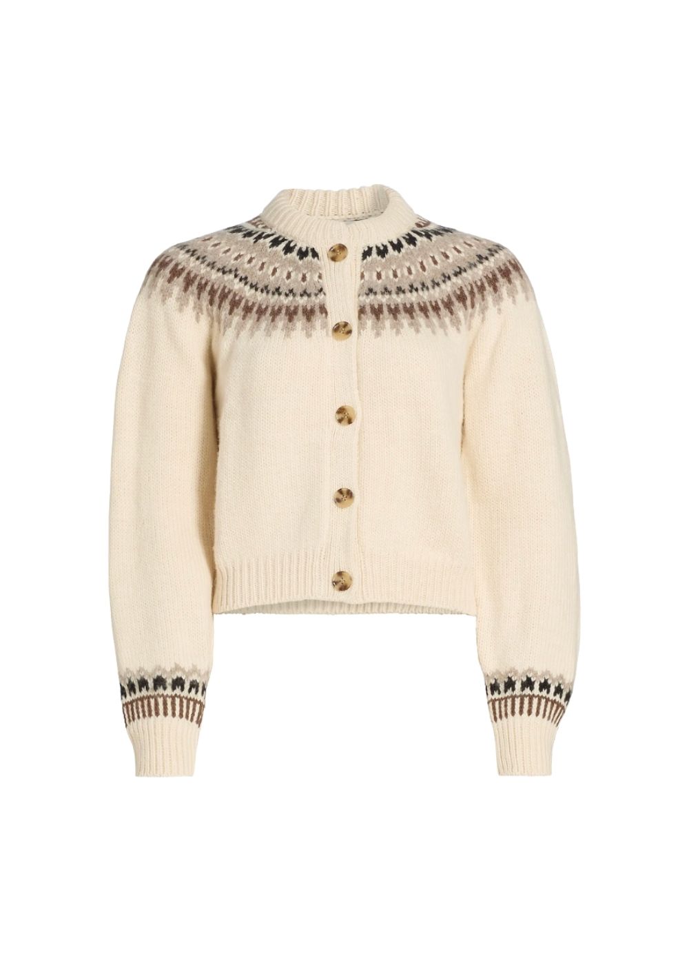 DÔEN, Clarke Wool Cardigan, Oatmeal Olympia Fair Isle - J. Cathell