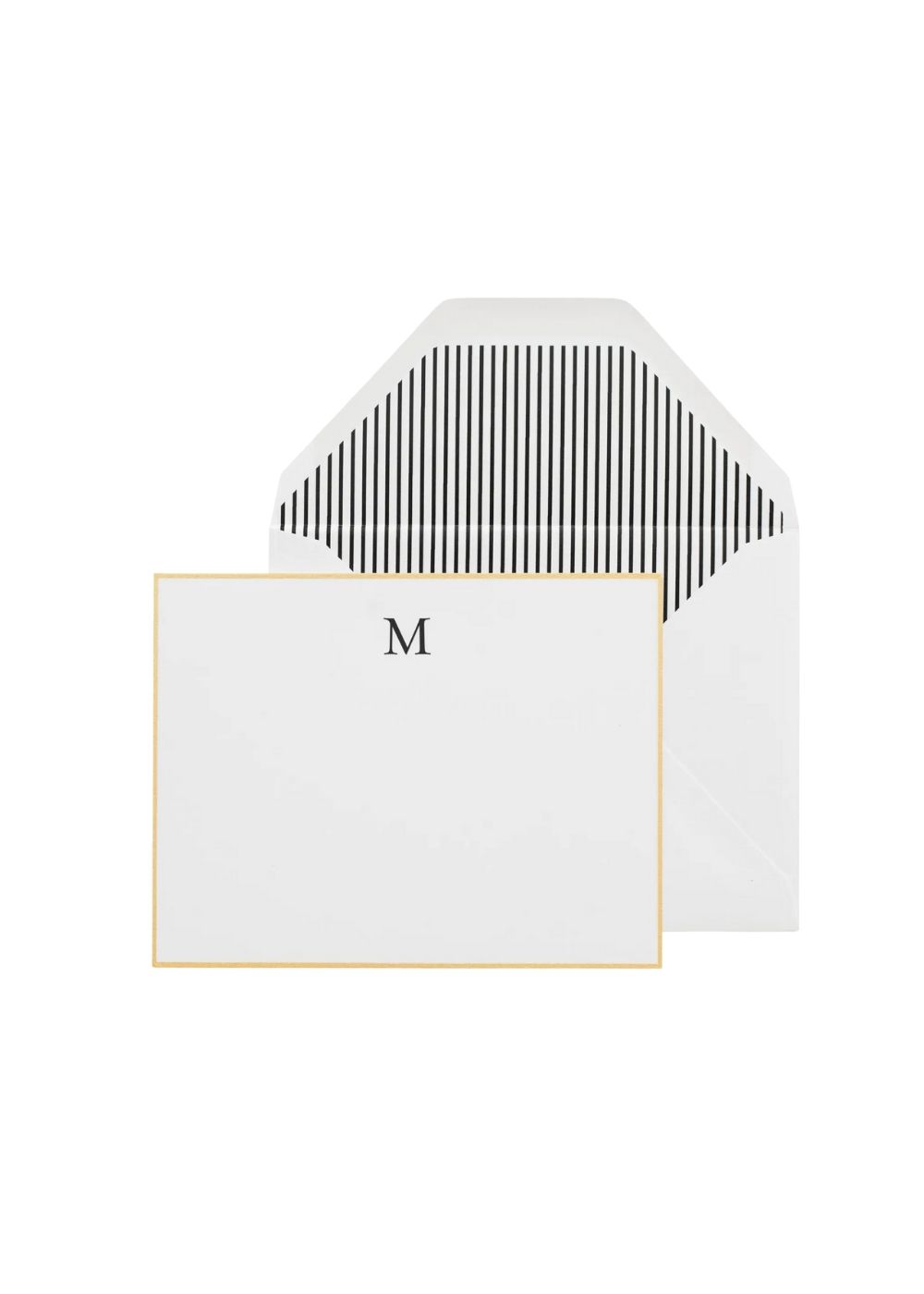 Sugar Paper, Monogram Note Card & Envelopes Set, Black Stripe - J. Cathell