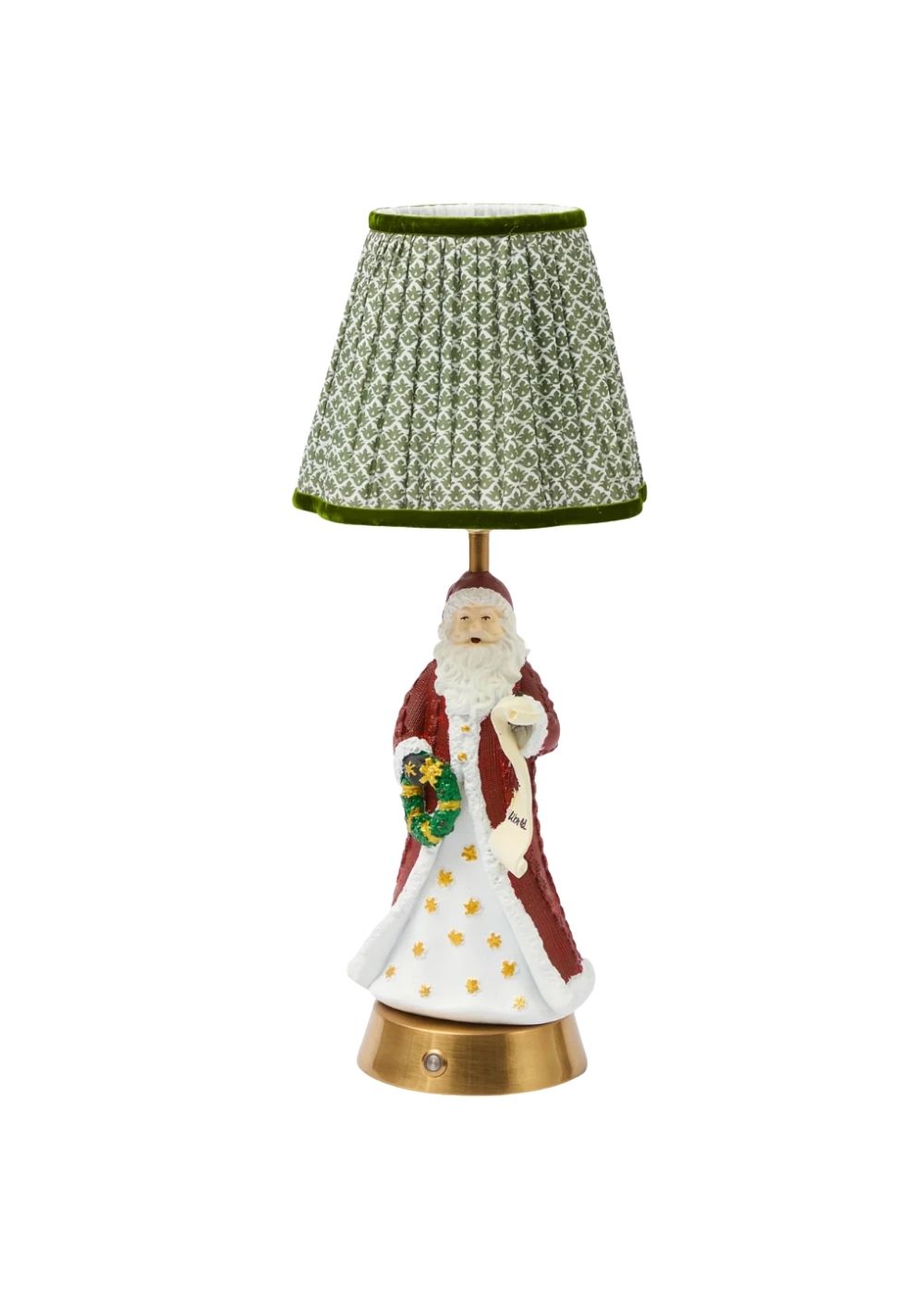 Mrs. Alice, Father Christmas Rechargeable Lamp with Olive Lotus Shade ...
