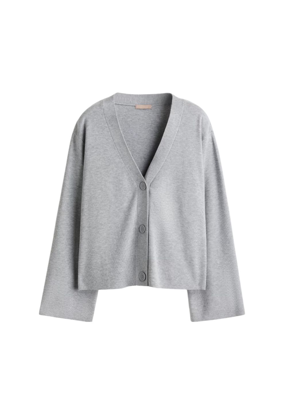 H&M, Fine-Knit Cardigan, Grey Marl - J. Cathell
