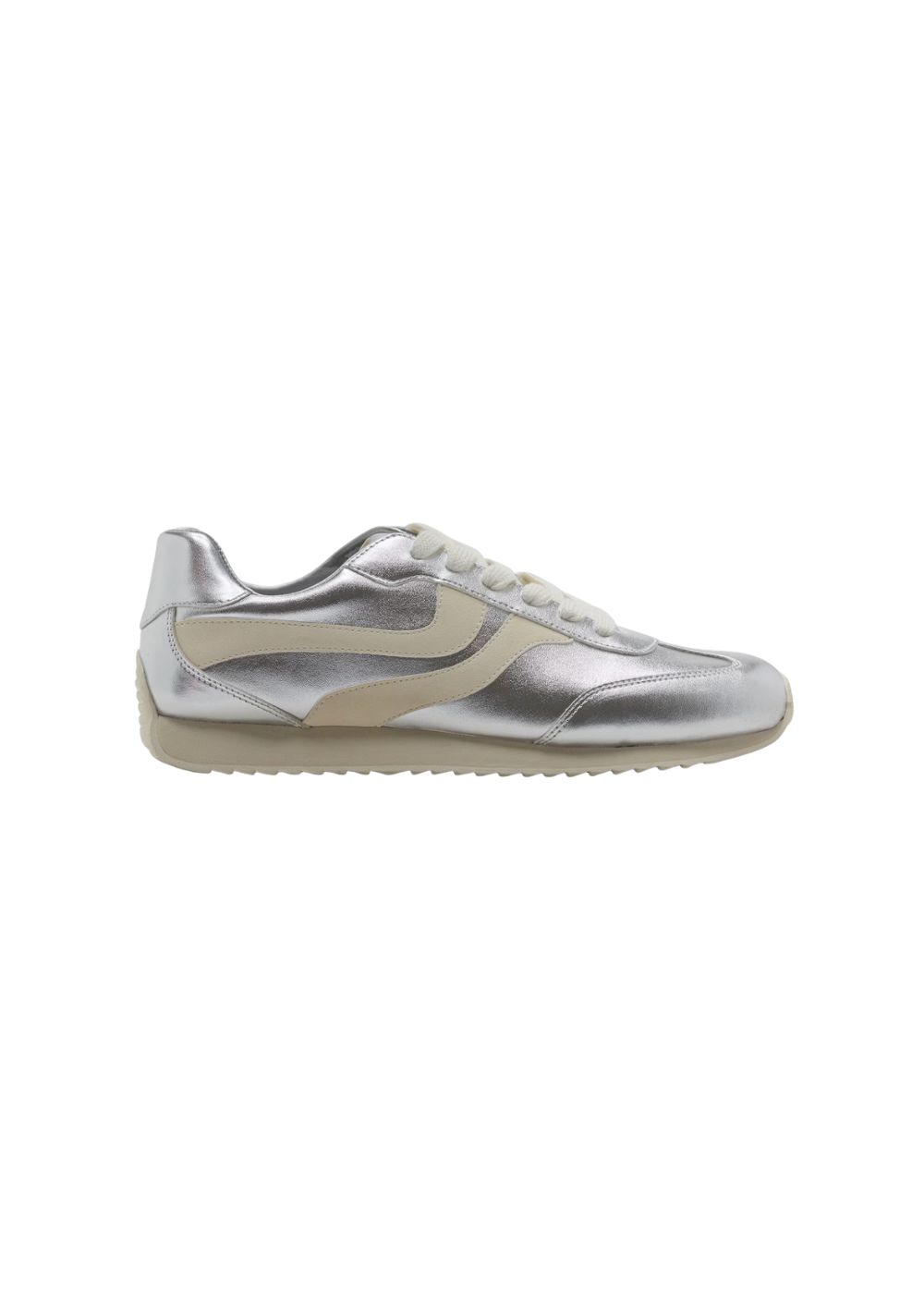 Banana Republic Factory, Vegan Leather Trainer Sneaker, Metallic Silver ...