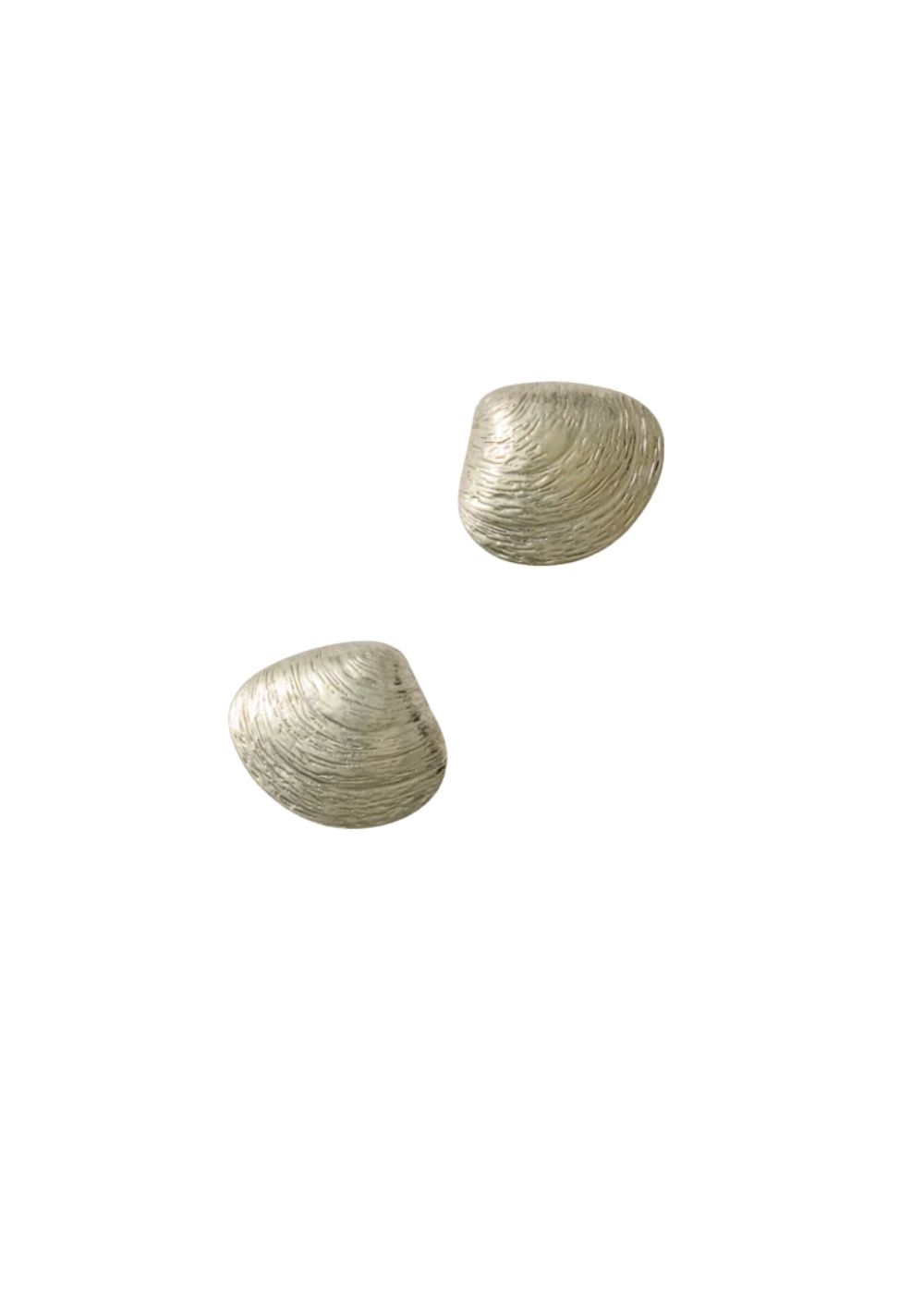 Tuckernuck Jewelry, Clam Shell Earrings, Antique Silver - J. Cathell