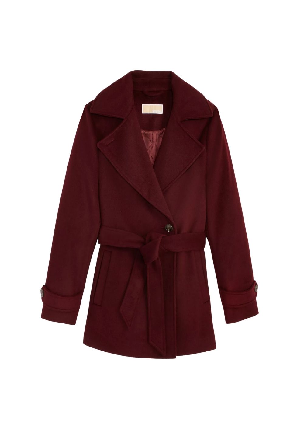 MICHAEL Michael Kors, Double-Breasted Belted Wrap Coat, Oxblood - J ...